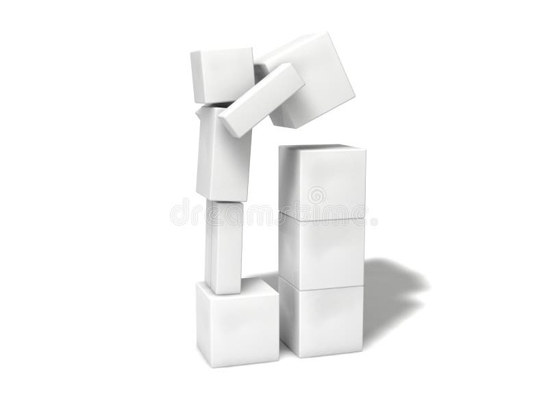 Simple 3d cubic character. stock illustration. Illustration of ...