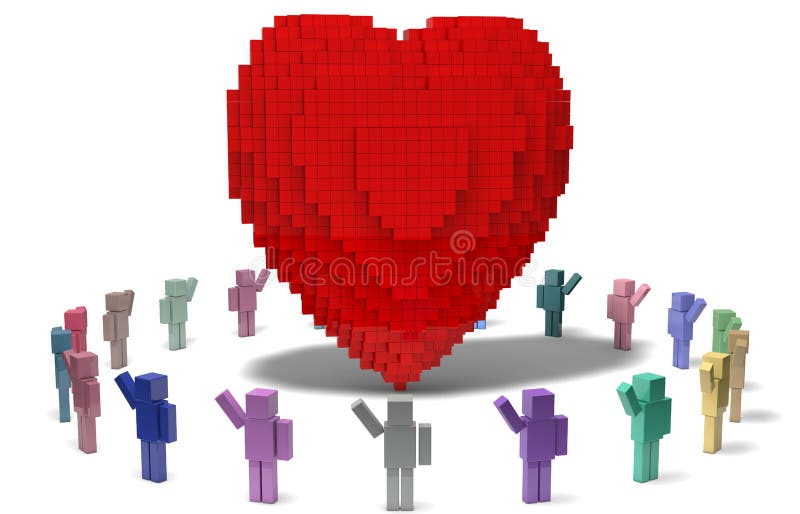 Simple 3d cubic characters stock illustration. Illustration of shadow ...