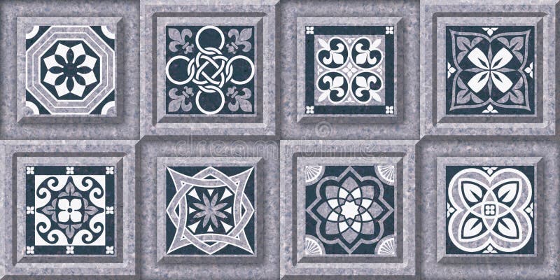 Simple 3D Digital Wall Tiles Design. Stock Illustration - Illustration ...