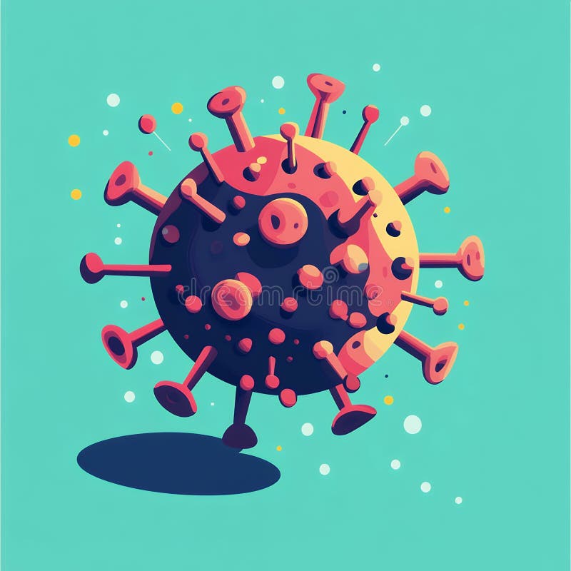 Illustration 2d Flat Design of a Virus Stock Illustration ...