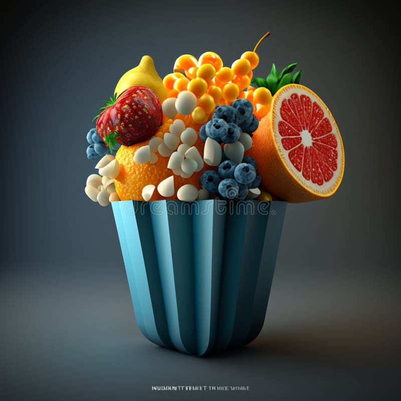 Simple 3D Fruit Unity. Generative AI Stock Illustration - Illustration ...