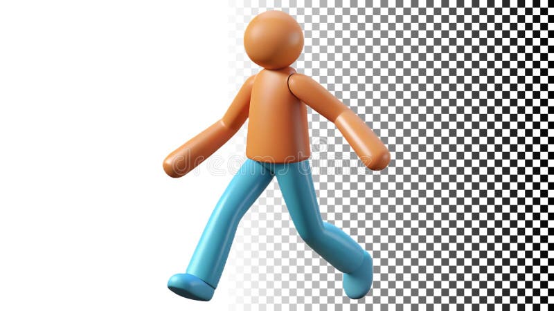 Simple 3D Human Figure Walking Basic Movement and Generic Character Png ...