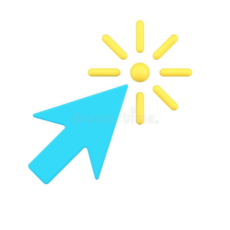 Simple 3d Icon Arrow Cursor Pointing Link Vector Illustration. Modern ...