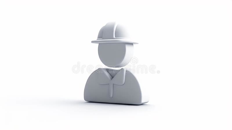 Simple 3D Model of a Construction Worker Icon Stock Video - Video of ...