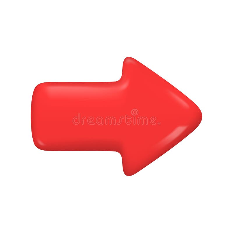 Simple 3d Red Arrow Indicates the Next Path To the Right. Website ...