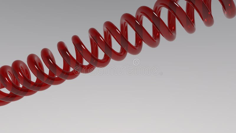 Simple 3d Red Spiral Shape is in Space, 3d Rendering Computer Generated ...