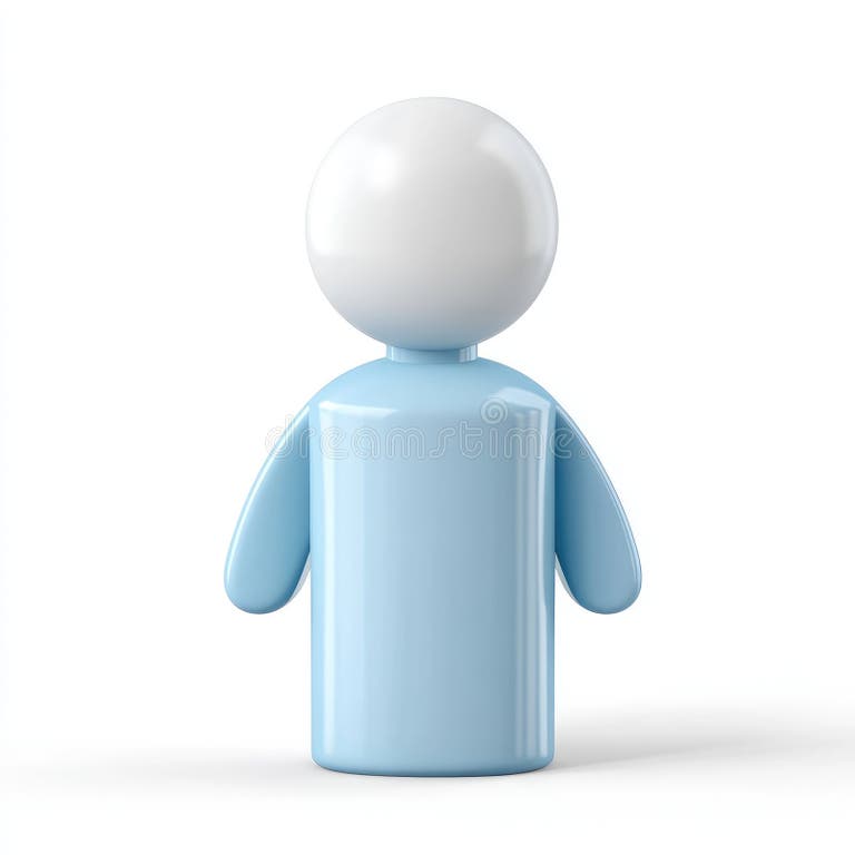 Simple 3D Render of a Light Blue Humanoid Figure Stock Illustration ...