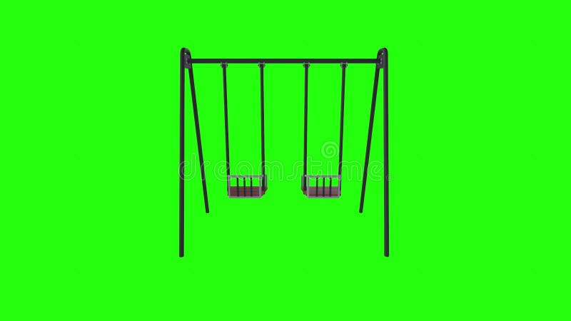 Simple 3D Rendering of a Playground Swing Set on a Green Backdrop Stock ...