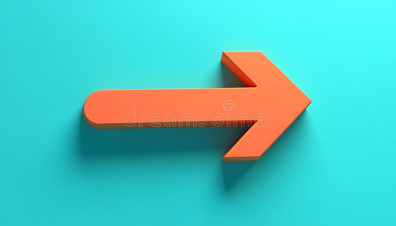 Simple 3D Vector Navigation Arrow Icon, Matte Orange Stock Illustration ...