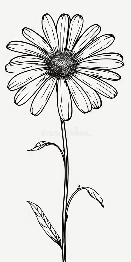 Simple Daisy Flower Doodle on White Background for Invitations and ...