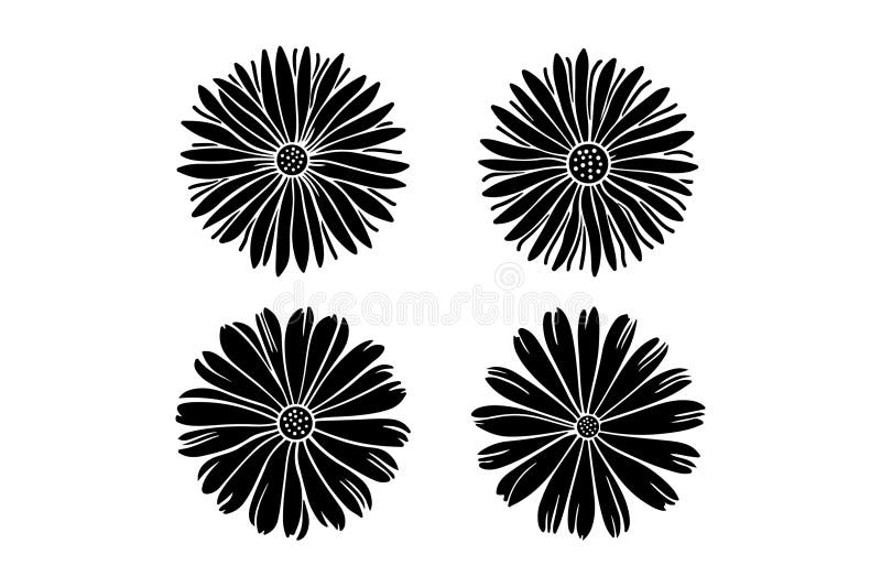 Simple Daisy Flower Logo Vector Design Stock Vector - Illustration of ...