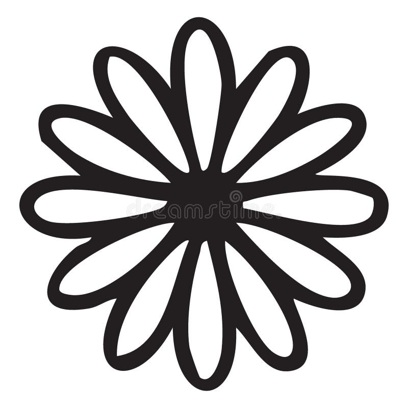 Simple Daisy Flower Silhouette Vector Design for Craft Projects Stock ...