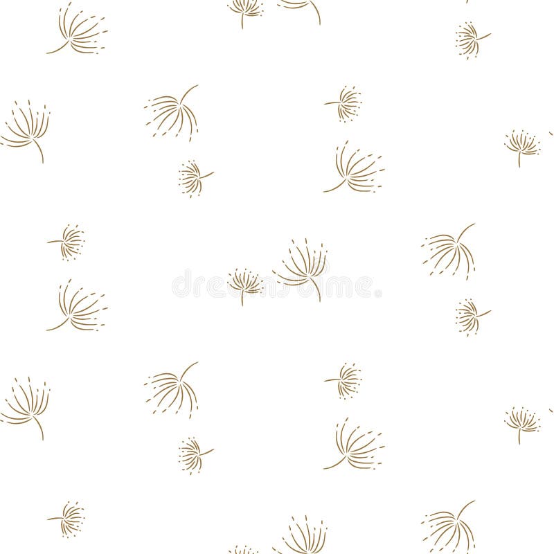 Simple Dandelion Seamless Vector Pattern For Wedding Design. Stock ...