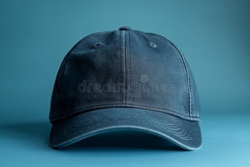 Simple Dark Blue Baseball Cap Product Shot Against a Plain Background ...