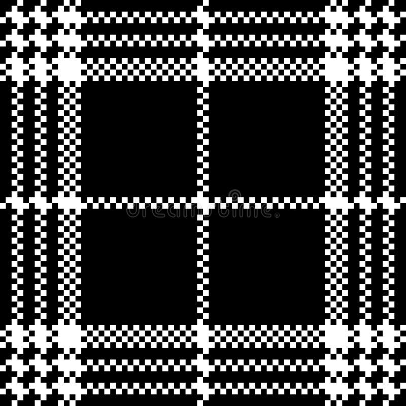 Simple Dark Fabric Check Black White Seamless Pattern Stock Vector ...