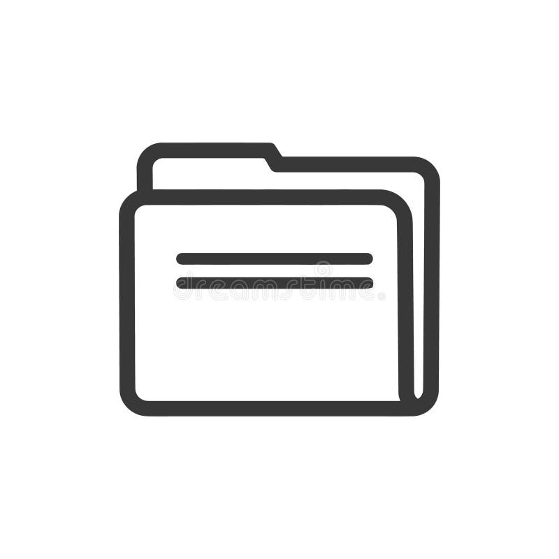 Simple Folder Icon, Digital File Storage Symbol Stock Vector - Illustration of symbol, pictogram ...
