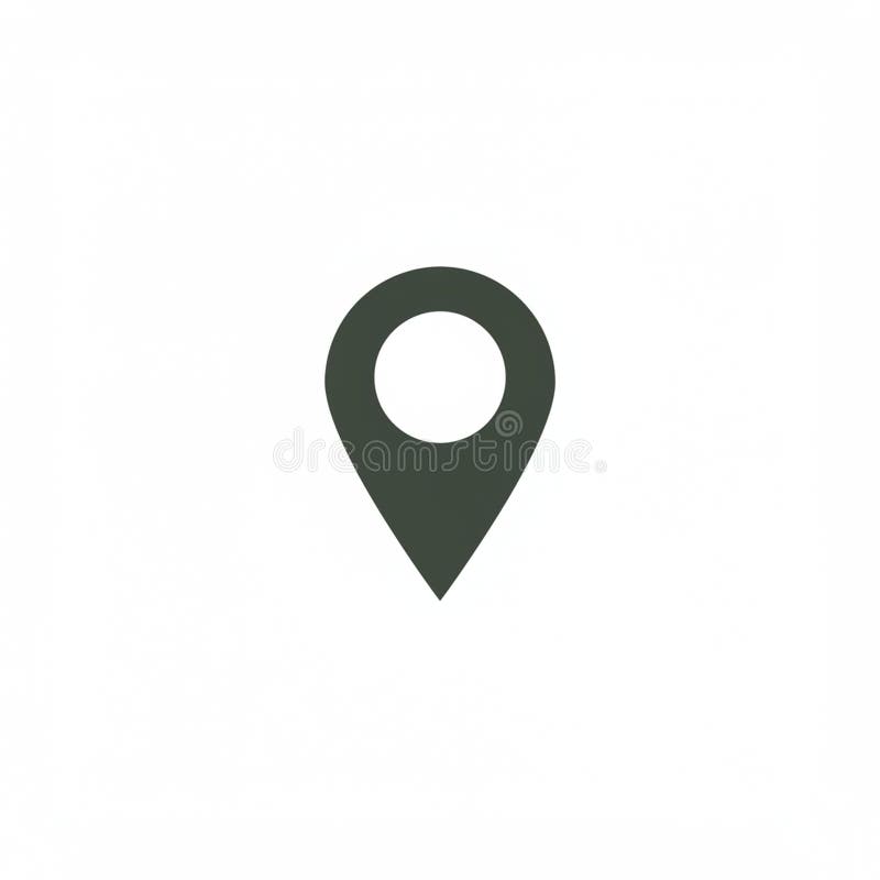 A Simple Dark Gray Map Pin Icon on a Plain White Background. the Icon ...