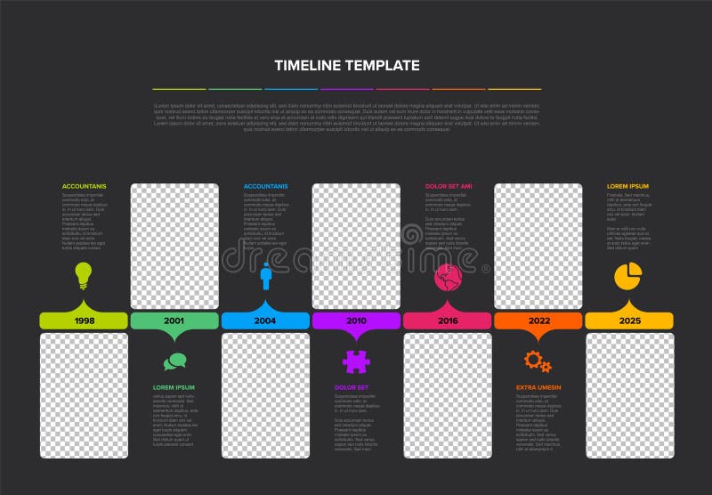 Color Blocks Timeline Template Stock Vector - Illustration of flat ...