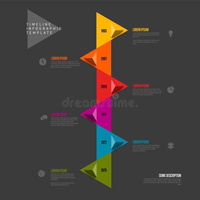 Simple Dark Vertical Infographic Template with Triangle Arrows Stock ...