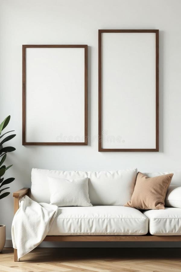 Simple, Dark Wood Frames, Varying Sizes, Clean White, Rectangular, Wood ...