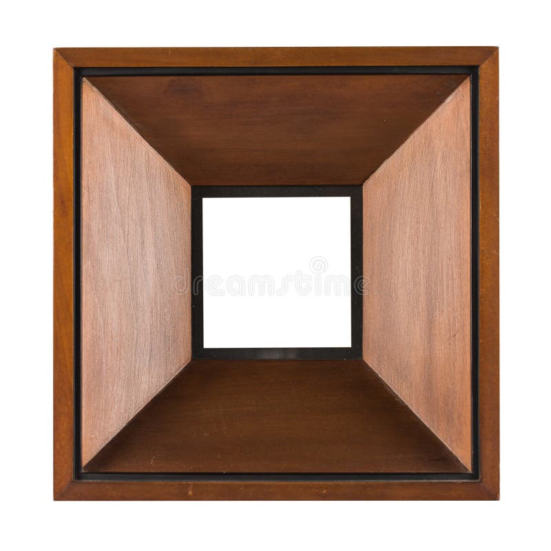 Simple Dark Wooden Frame Under the Lights Isolated on a White ...