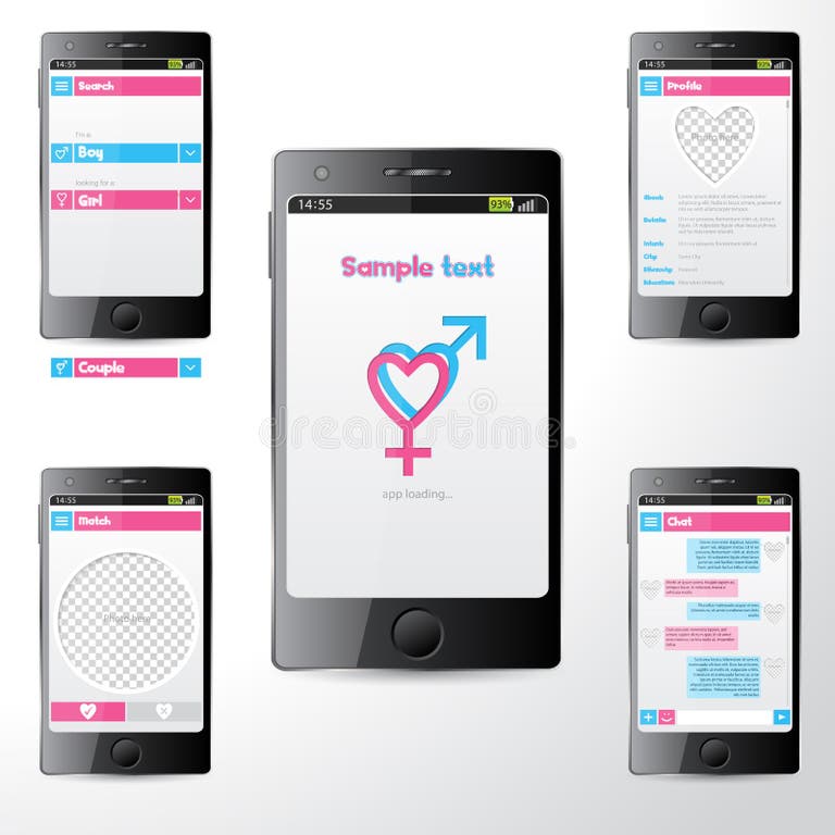 Dating App Interface Stock Illustrations – 1,440 Dating App Interface ...