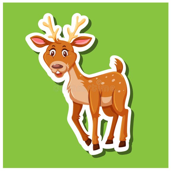 A simple dear sticker stock vector. Illustration of character - 140337848