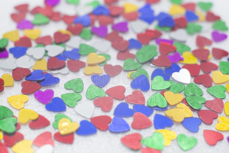 Nice Background with Colorful Small Hearts on a White Background. Stock ...