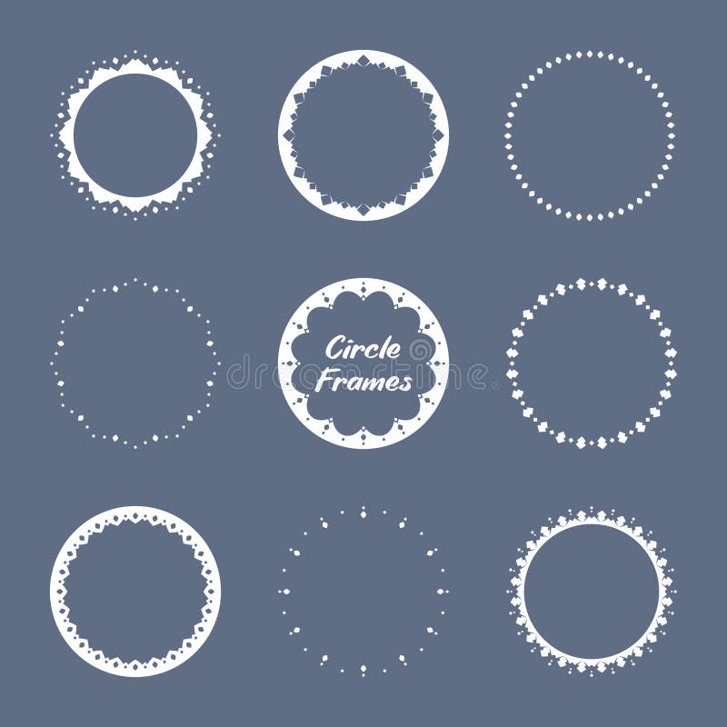 Simple Decorative Circle Frames Set Elements for Design Stock Vector ...