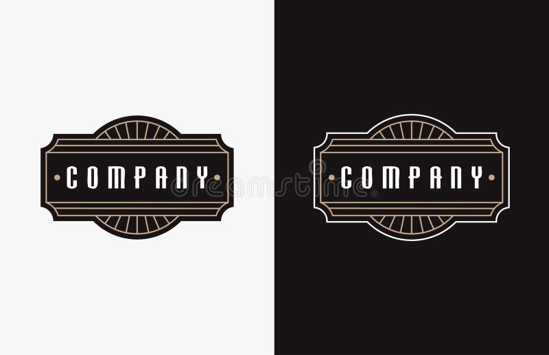 Simple Decorative Company Badge Emblem Logo Vector Stock Vector ...