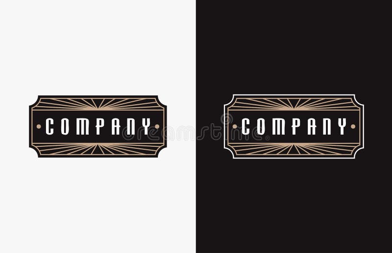 Simple Decorative Company Badge Emblem Logo Vector Stock Vector ...
