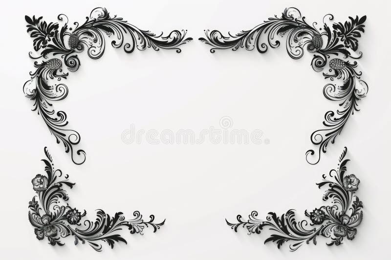 A Simple Decorative Frame in Black and White Colors Stock Photo - Image ...