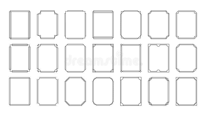 Simple Decorative Frame. Double Stroke Border Stock Vector - Illustration of collection, line ...