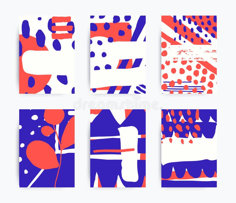 Set of Decorative Handmade Backgrounds Stock Vector - Illustration of ...