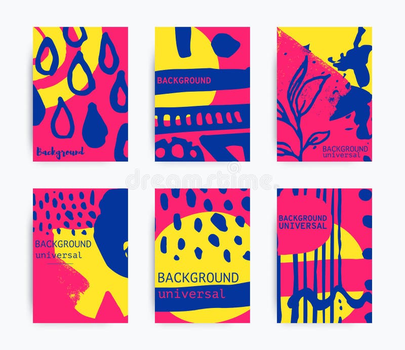 Set of Decorative Handmade Backgrounds Stock Vector - Illustration of ...