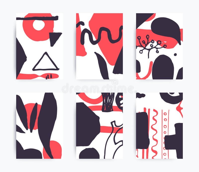 Set of Decorative Handmade Backgrounds Stock Vector - Illustration of ...