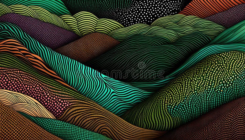 Simple Decorative Illustrative Representation of Hills in a Landscape ...