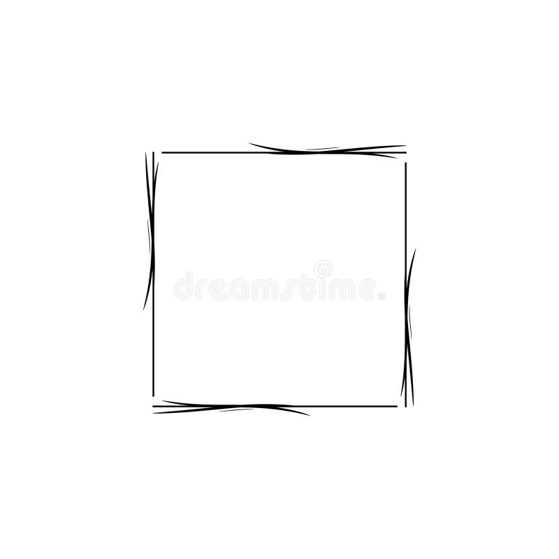 Simple Decorative Line Border Frame Isolated on White Stock Vector ...