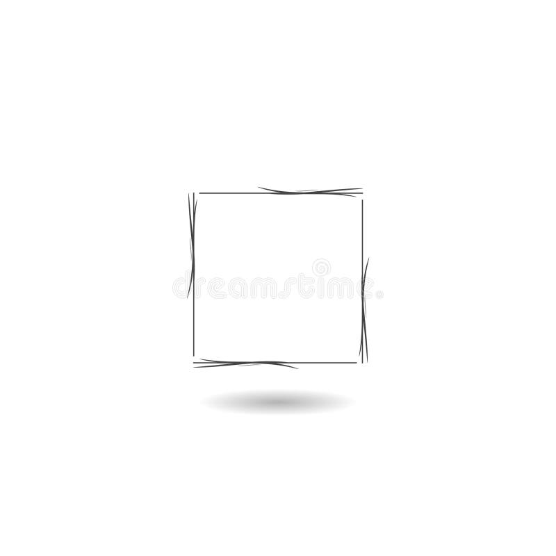 Simple Decorative Line Border Frame with Shadow Stock Vector ...