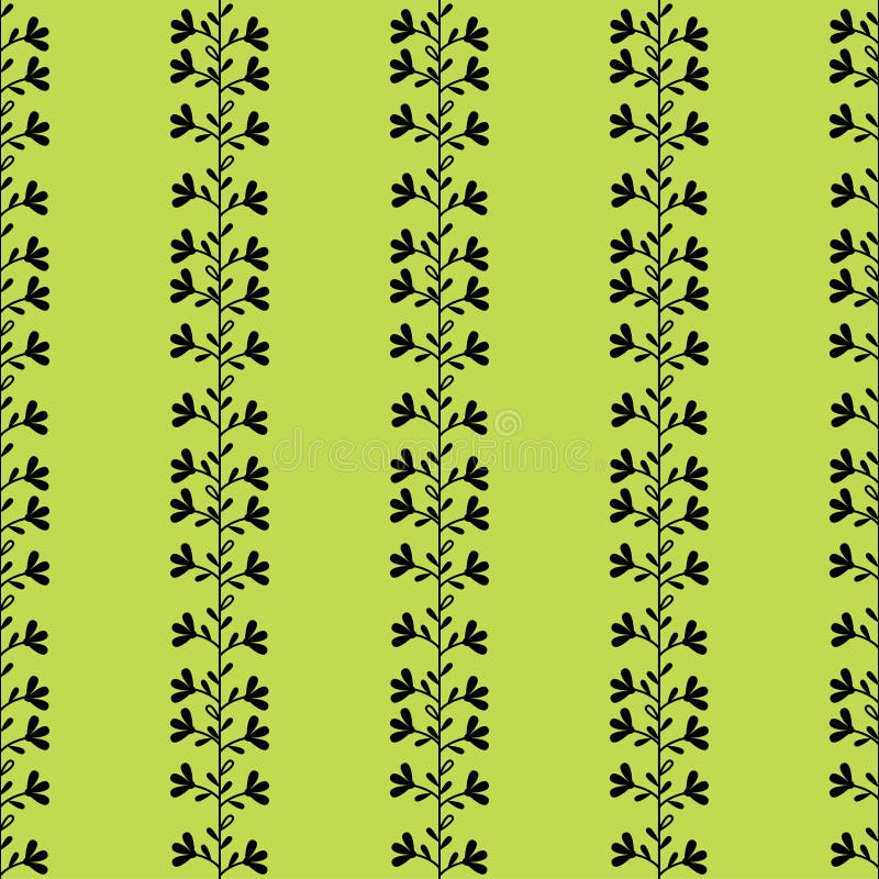 A Simple Decorative Seamless Vector Pattern. Leaf and Flower Stem ...