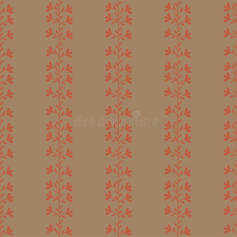 A Simple Decorative Seamless Vector Pattern. Leaf and Flower Stem ...