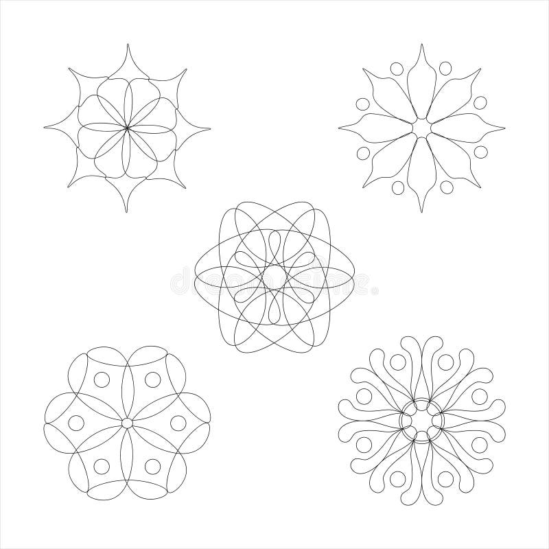Simple Decorative Vector Mandalas Set Stock Vector - Illustration of ...