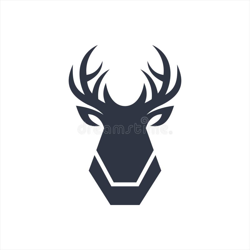 Simple Deer Head Silhouette Logo Vector Illustration Stock Vector ...