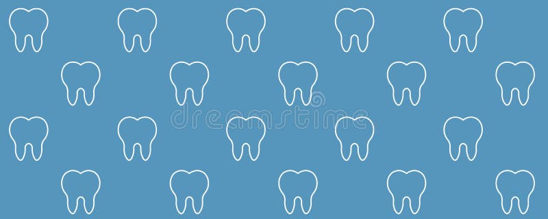 Simple Dental Pattern. Flat Illustration of Teeth on Blue Background ...