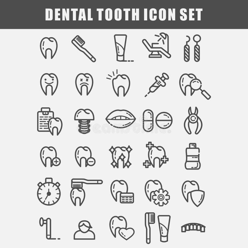 Simple Dental Tooth Icons Set Vector Stock Vector - Illustration of ...