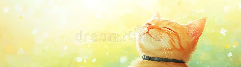 Simple Design Banner with Cat - Web Header Template Stock Photo - Image ...