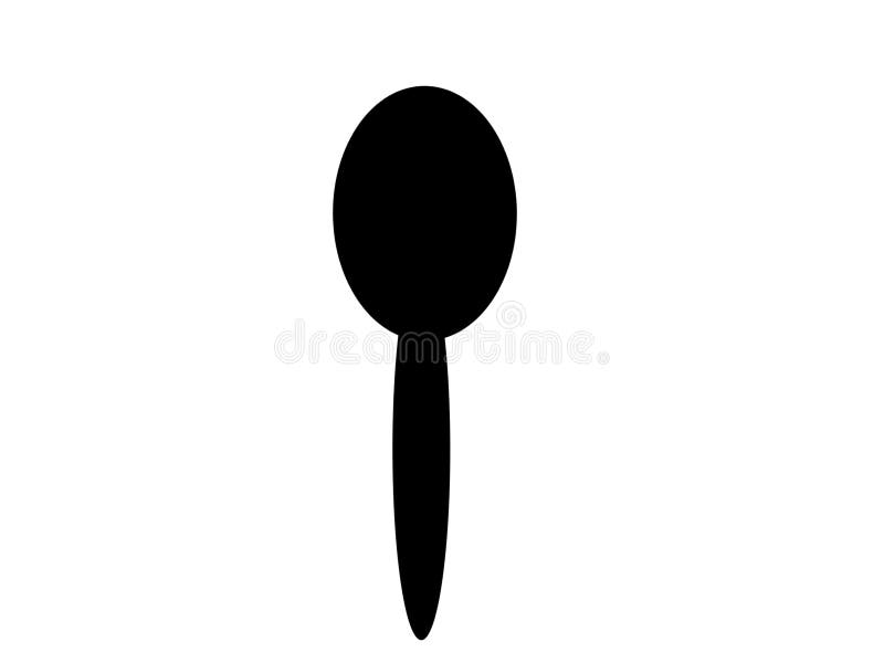 Simple Design Black Spoon Clipart Stock Illustration - Illustration of ...
