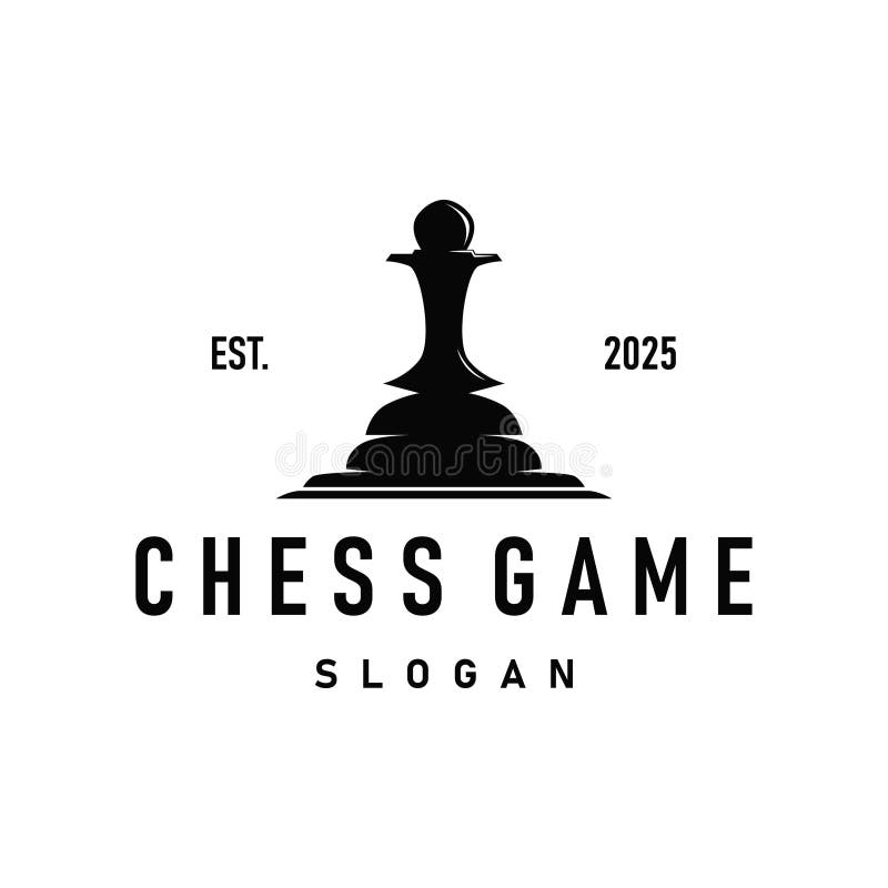 Simple Design Chess Logo Chess Game Concept Silhouette Vintage Retro ...