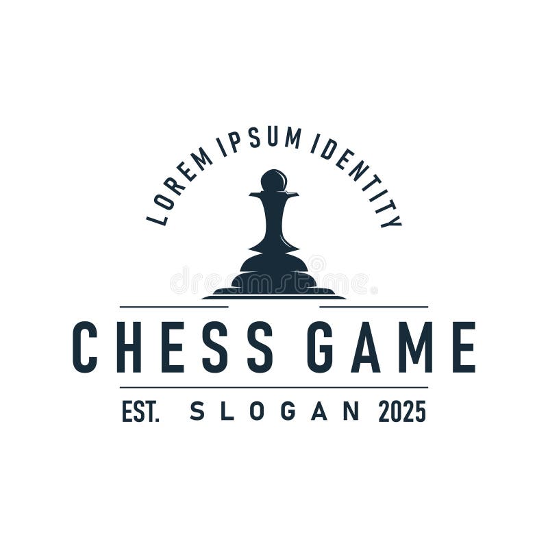 Simple Design Chess Logo Chess Game Concept Silhouette Vintage Retro ...
