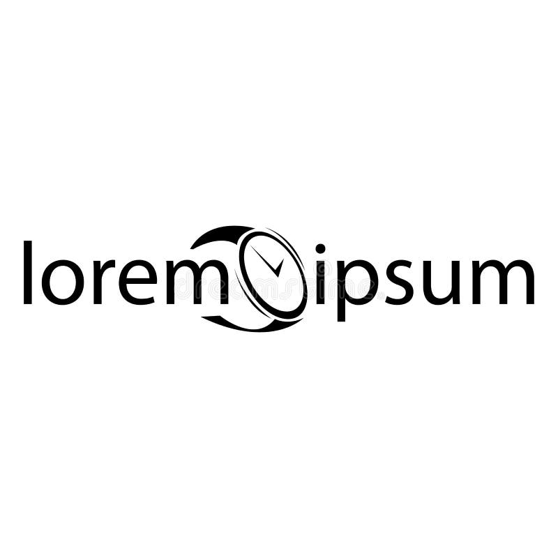 Simple Design Clock Time Logo Stopwatch Illustration Stock Vector ...